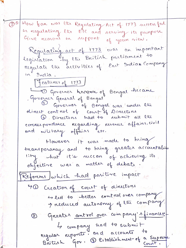 Regulating Act of 1773 | PDF