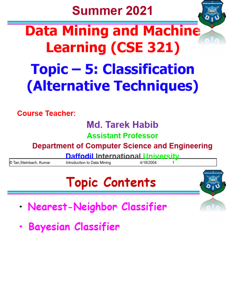 Data Mining Classifiers Guide | PDF | Statistical Classification ...