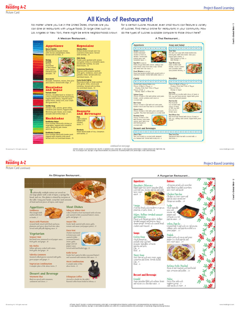 PBL 3 Foods Global Web All Kinds of Restaurants | PDF | Thai Cuisine ...