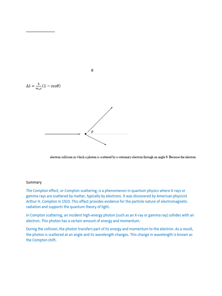 Compton Effect: Photon Scattering | PDF | Art | Science & Mathematics