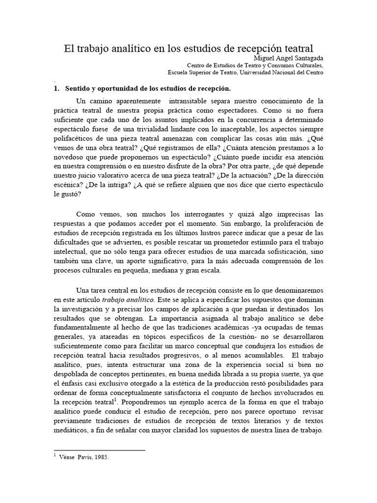 REFLEXIONES SOBRE LOS ESTUDIOS DE RECEPCIÓN Microsoft Word - Trab1-99 ...