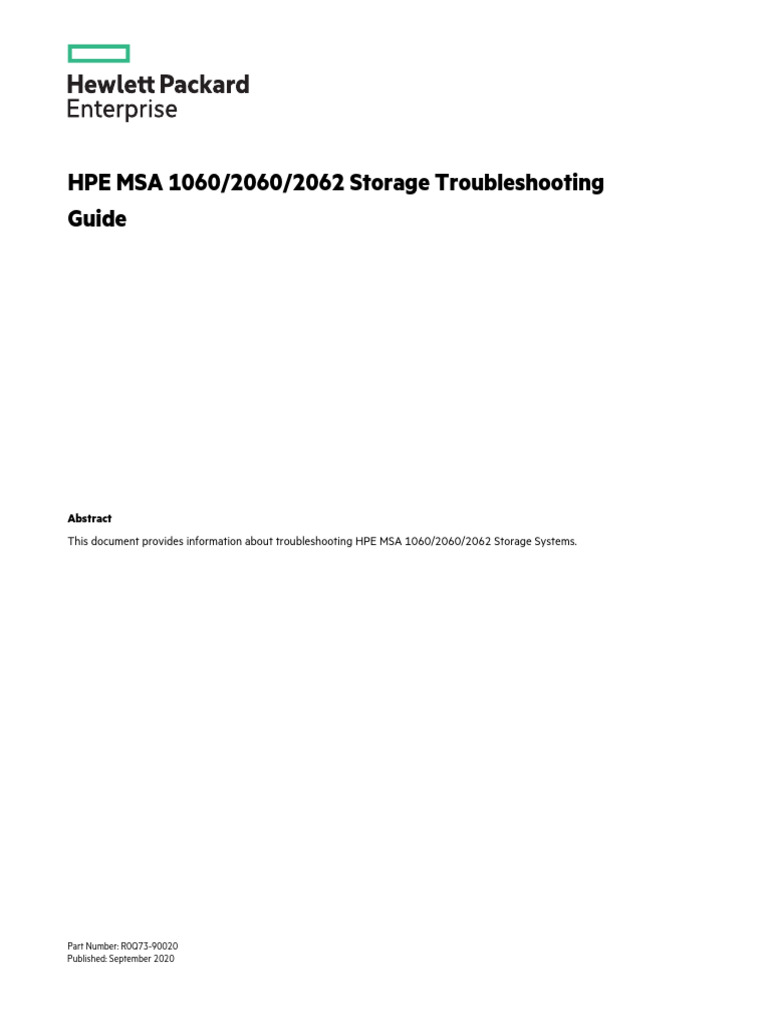 HPE MSA 106020602062 Storage Troubleshooting Guide-A00105317en - Us | PDF | Hard Disk Drive ...
