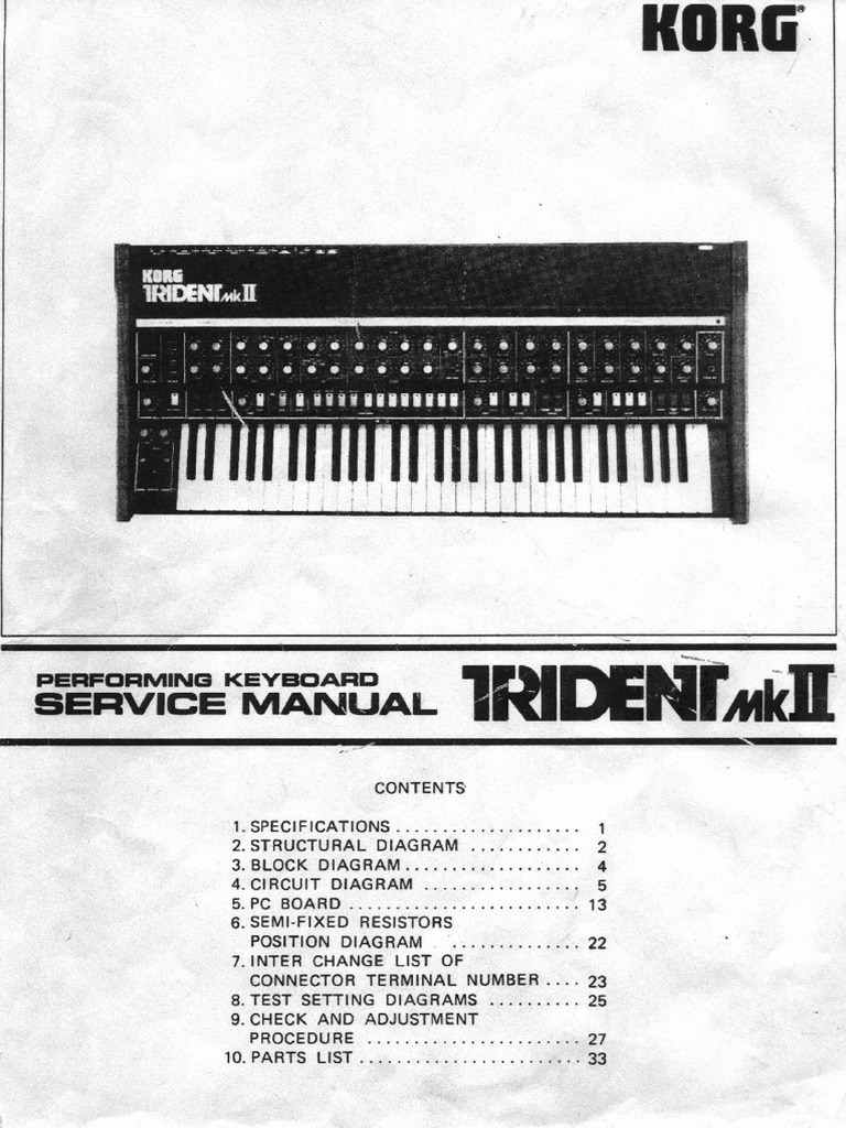 Korg TRIDENT MKII SCHEMATICS-ocr | PDF | Infographics | Electrical ...