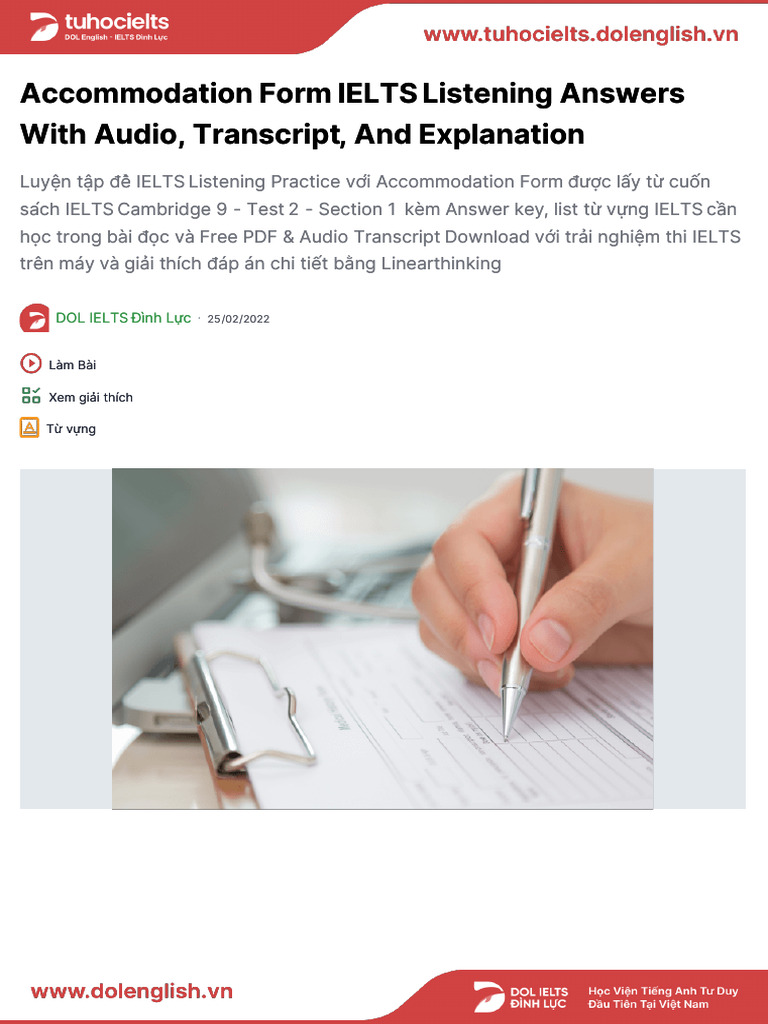 Accommodation Form Pdf International English Language Testing System