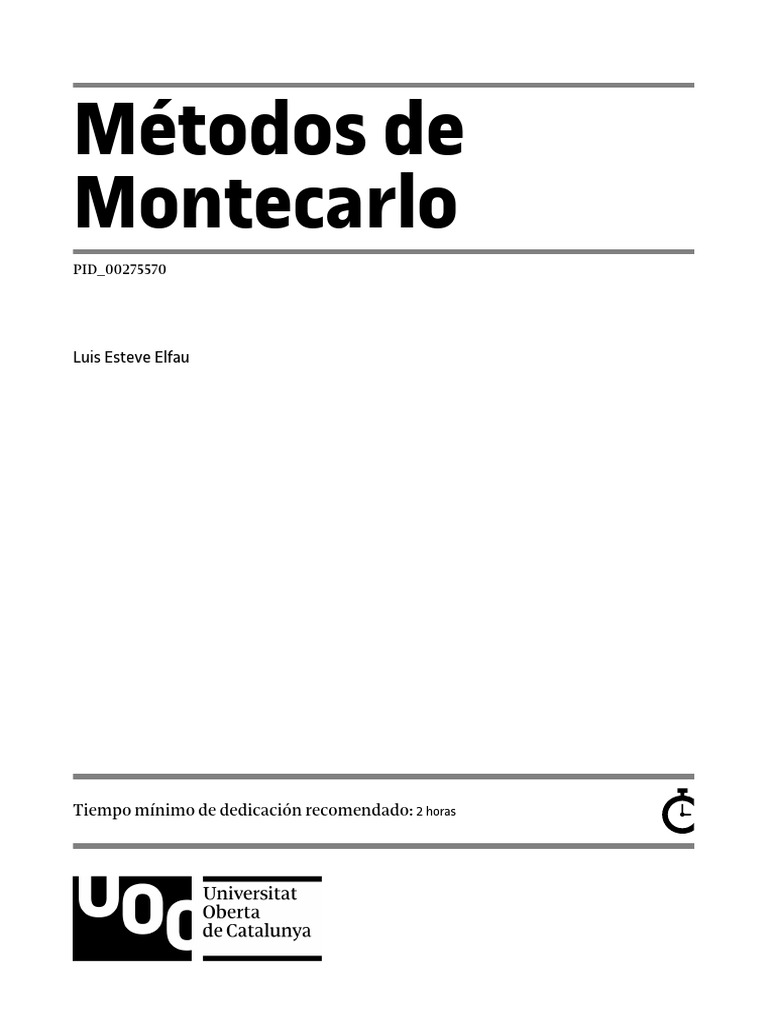 M5 - Métodos de Montecarlo | PDF | Teoría de probabilidad | Programación de computadoras