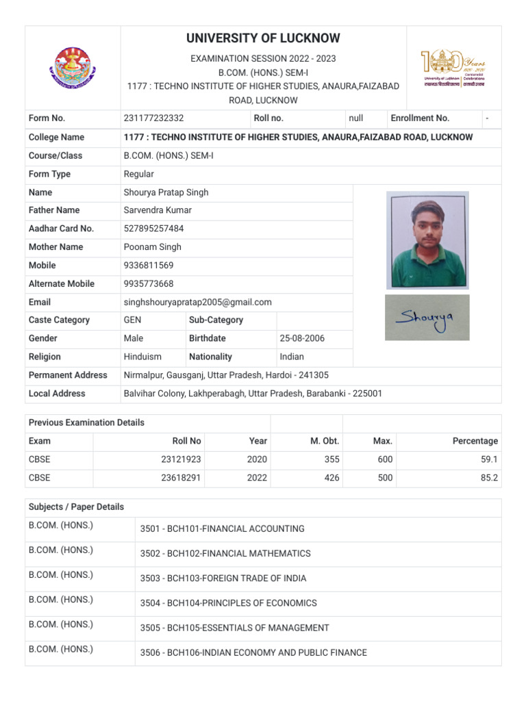 Lucknow University | PDF