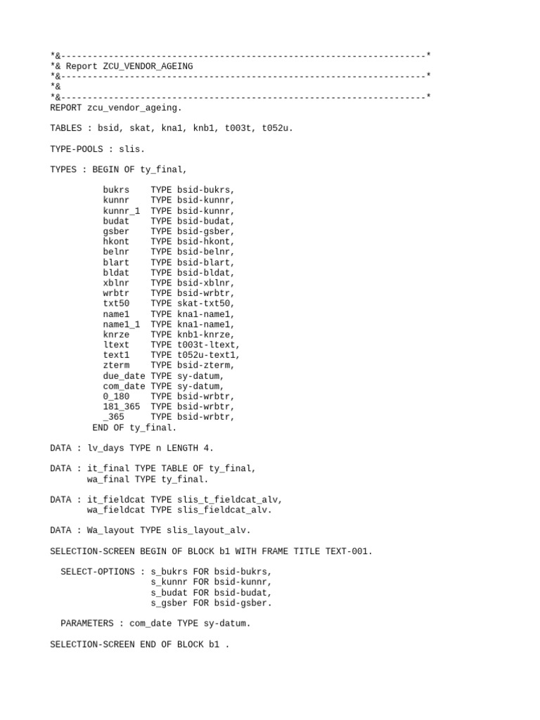 zcu_vendor_ageing | PDF | Computing | Computer Programming
