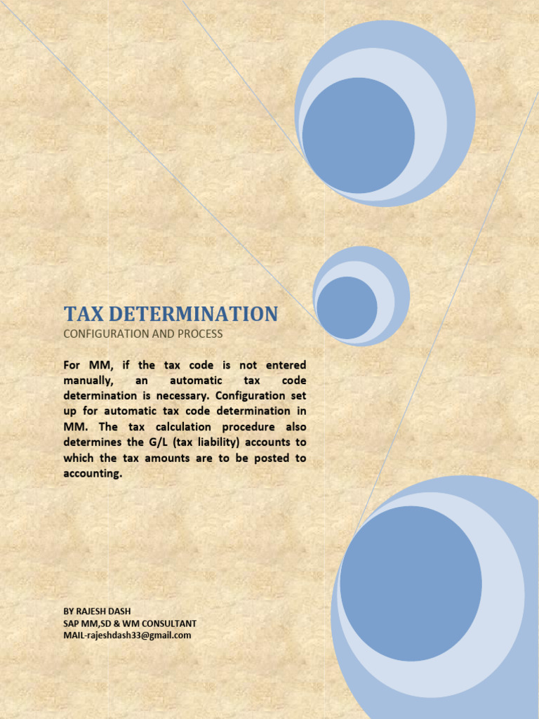Tax determination | PDF
