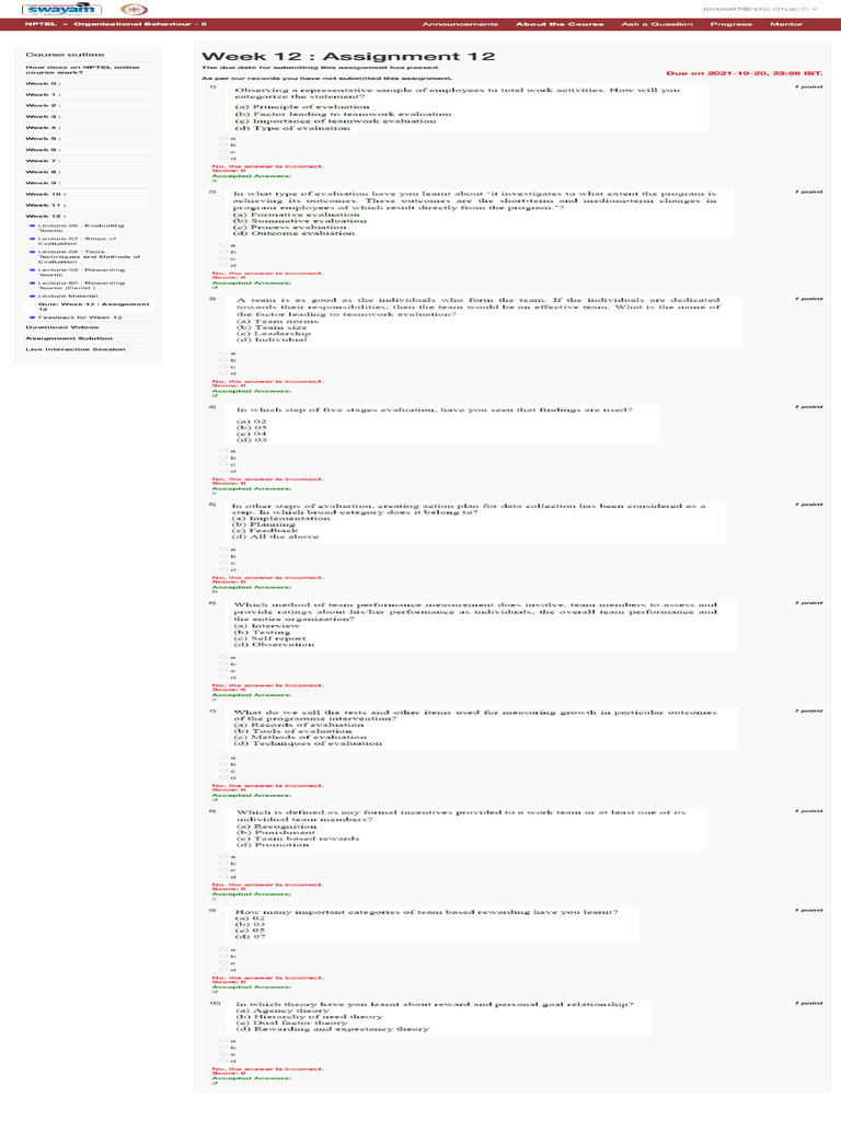 Noc21 Mg87assignment Week12 | PDF