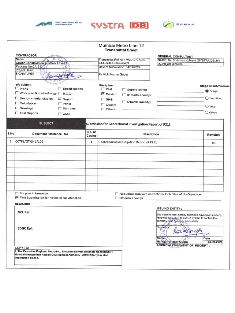 P-211 GT Report | PDF | Deep Foundation | Geotechnical Engineering
