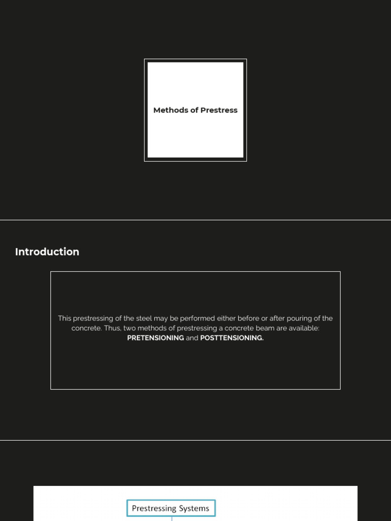 Week 1 - Methods of Prestress | PDF | Prestressed Concrete | Building Engineering