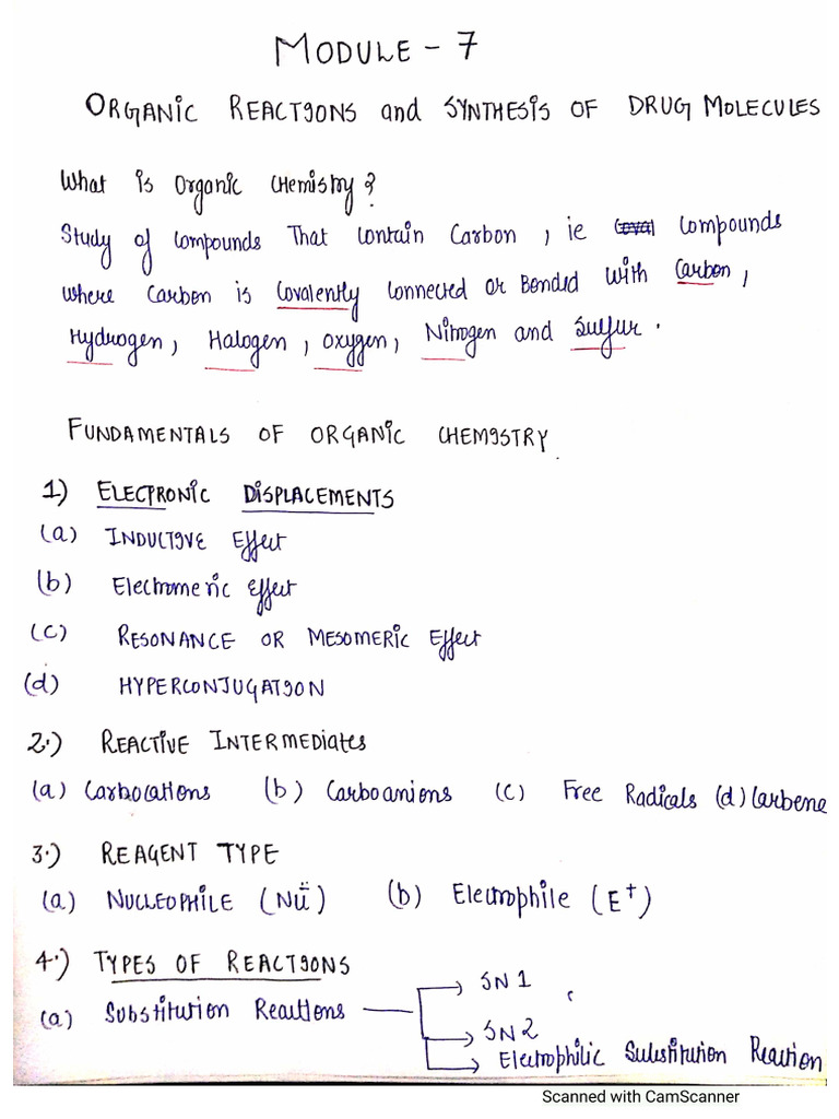 Module 7 - Organic Chemistry and Synthesis of Drugs | PDF