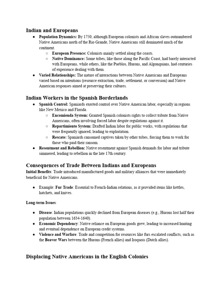 U.S - History Notes Due 1 | PDF | Native Americans In The United States ...