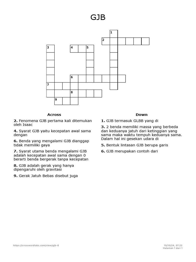 GJB - Crossword Labs | PDF