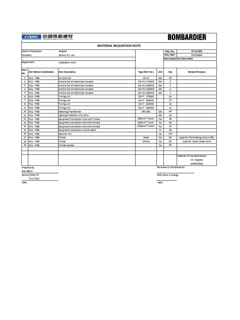 MRN TC Equipment (Mul - PGB) | PDF | Electricity | Materials Science