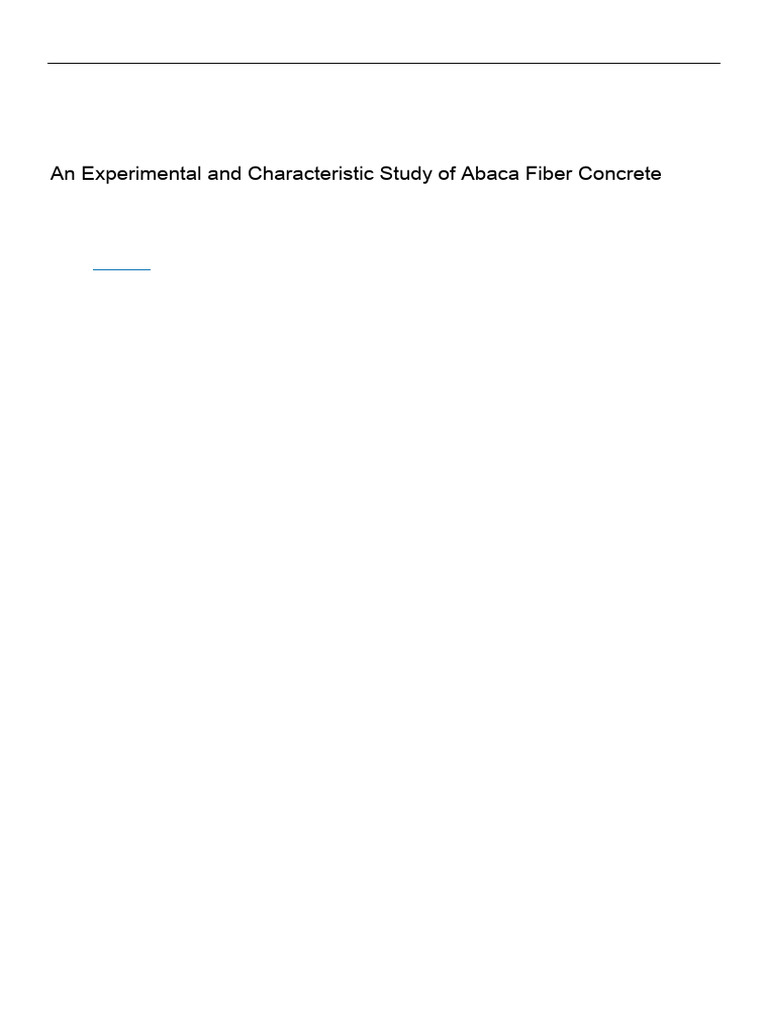 An Experimental and Characteristic Study of Abaca | PDF | Concrete | Fibers