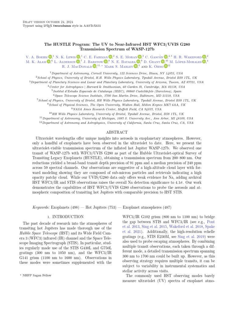 The HUSTLE Program: The UV To Near-Infrared HST WFC3/UVIS G280 ...