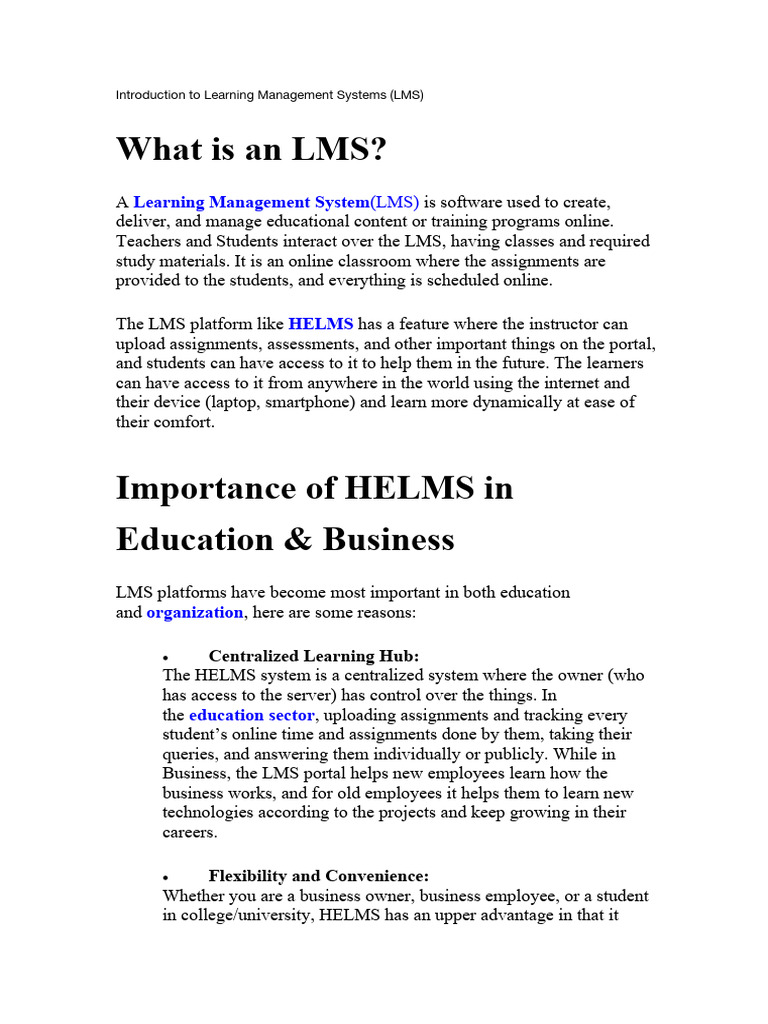 Introduction To Learning Management Systems | PDF | Cloud Computing | Learning