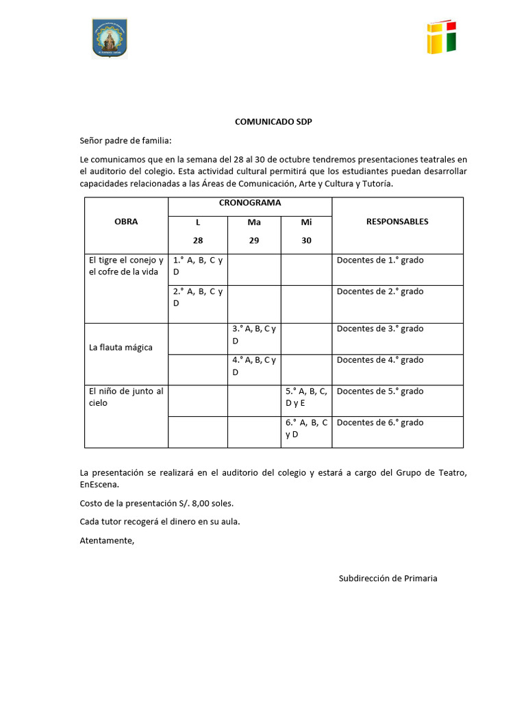 Comunicado SDP | PDF