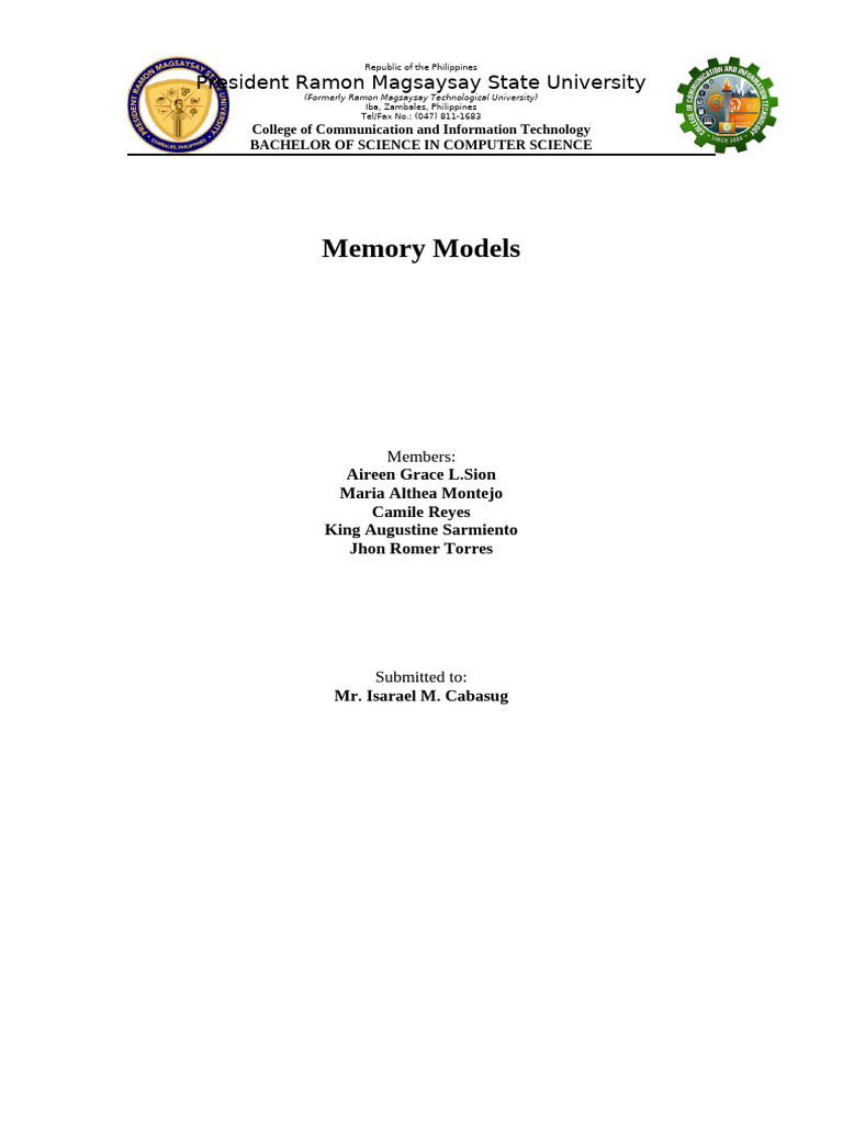 Memory Models | PDF | Cache (Computing) | Random Access Memory