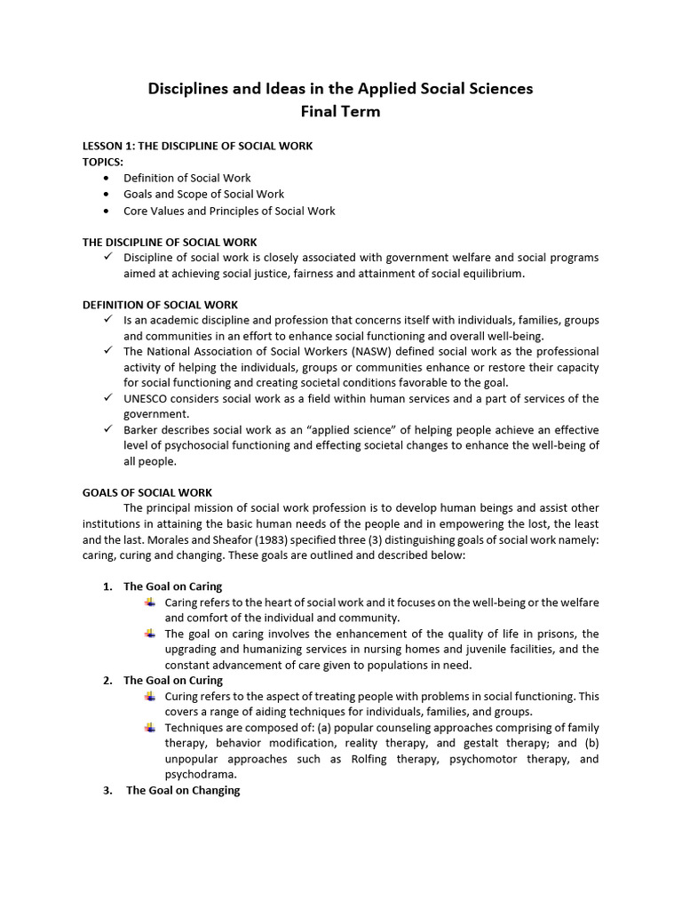 Overview of Social Work Discipline | PDF | Social Work | Psychotherapy