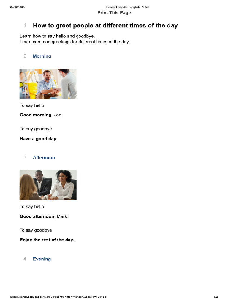 Common English Greetings Guide | PDF