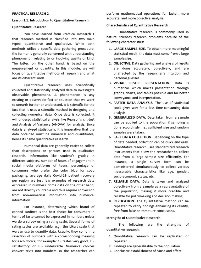 -Practical Research 2 | PDF | Level Of Measurement | Statistics
