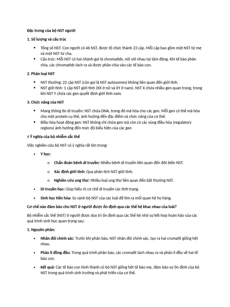 Đặc-trưng-của-bộ-NST-người | PDF