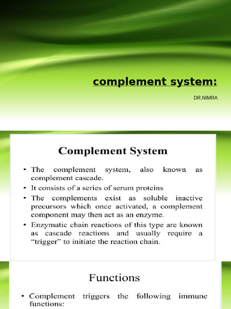 Lecture#07 Complement System | PDF