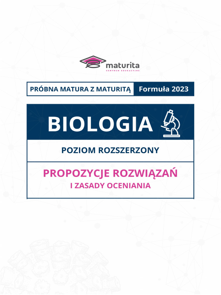 Matura Z Maturita Kwiecien 2024 Biologia Klucz | PDF