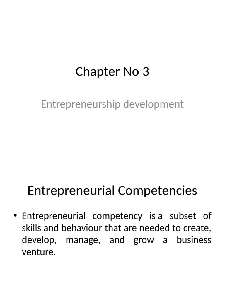 Chapter No 3 Entrepreneurship Development | PDF | Entrepreneurship ...