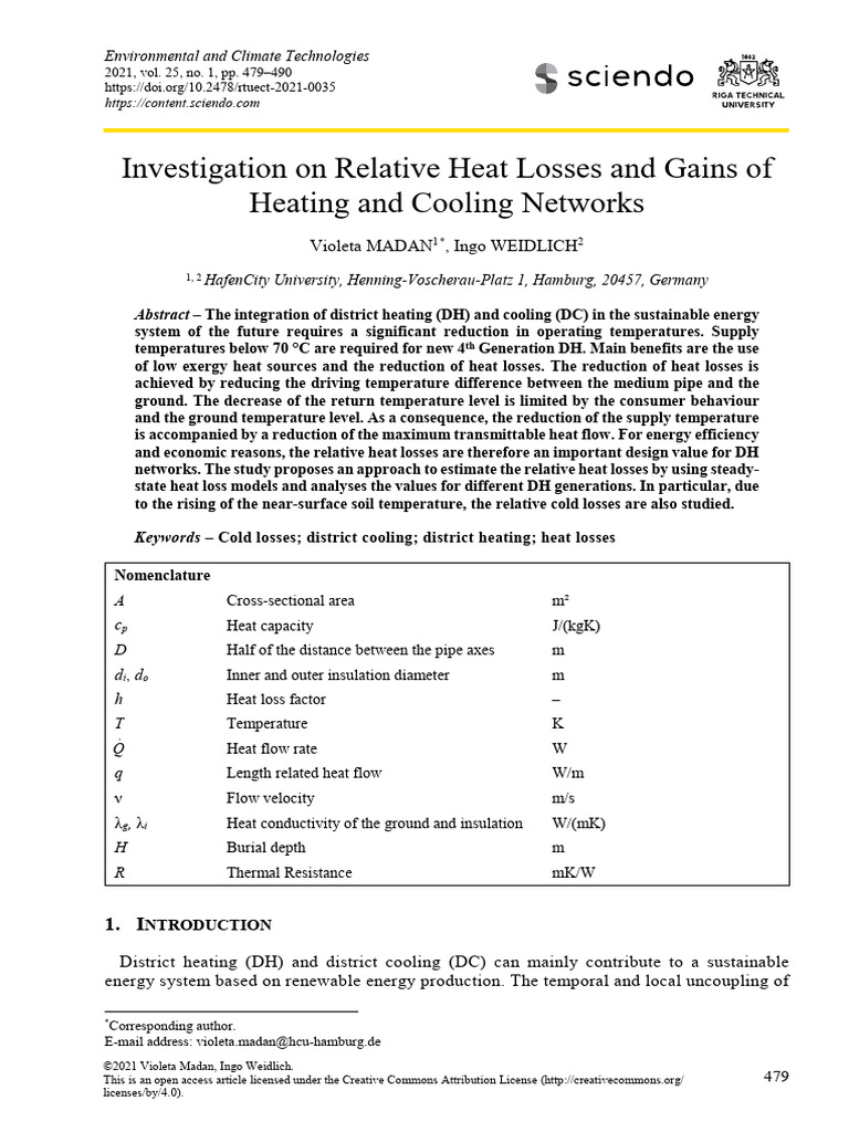 Heat Losses in District Heating Systems | PDF | Heat Transfer ...