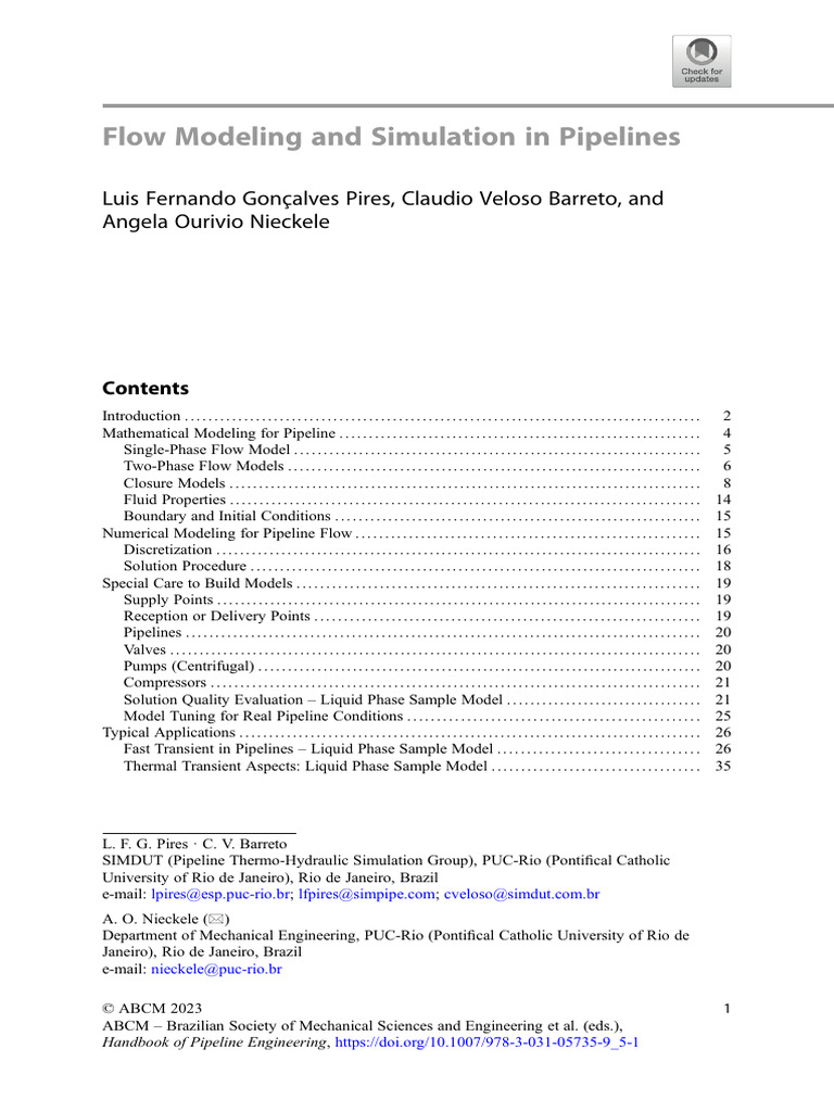 Flow Modeling and Simulation in Pipelines | PDF | Heat Transfer | Fluid Dynamics