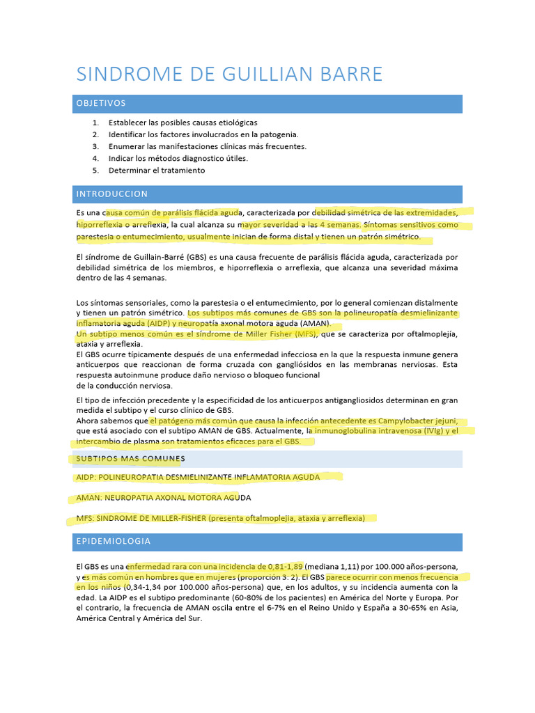28 Sindrome de Guillian Barre - 210711 - 111222 | PDF | Enfermedades y ...