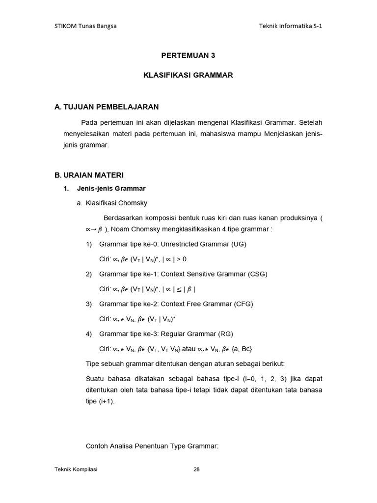 Pertemuan 3 - Klasifikasi Grammar | PDF