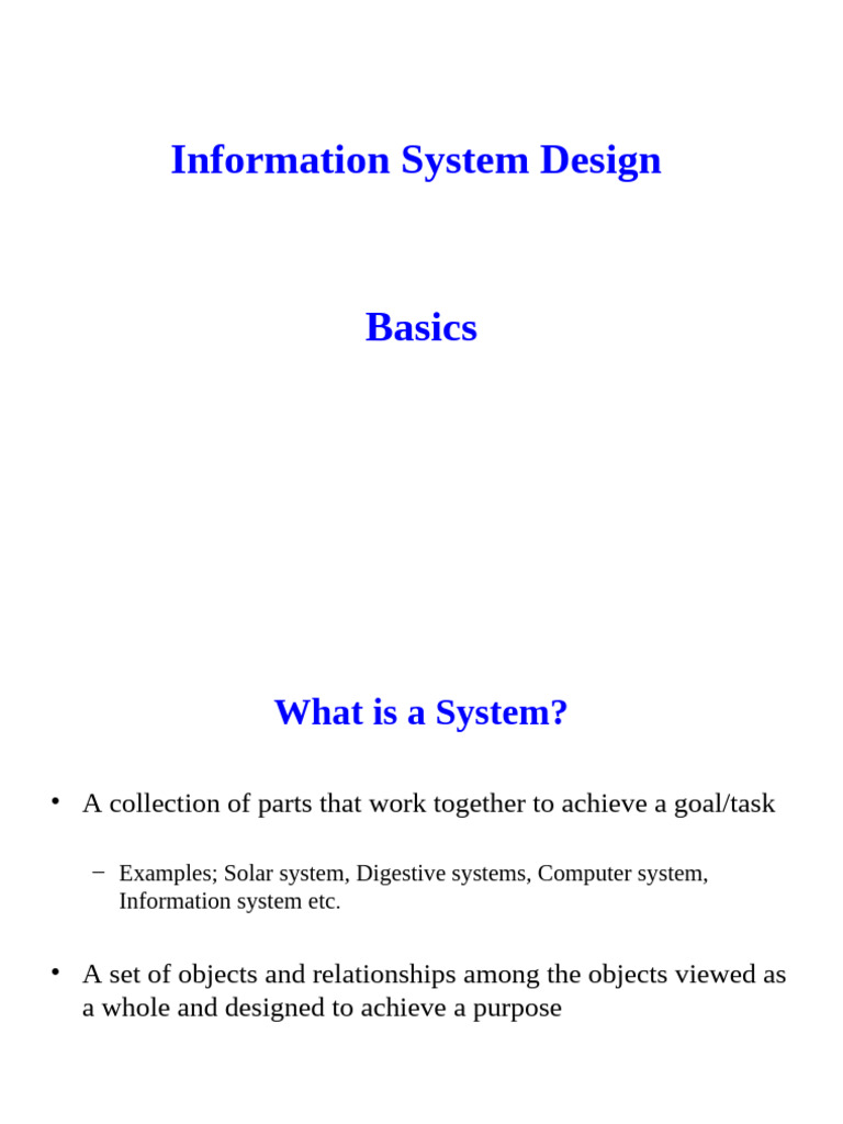 L01-Basics of ISD | PDF | System | Information