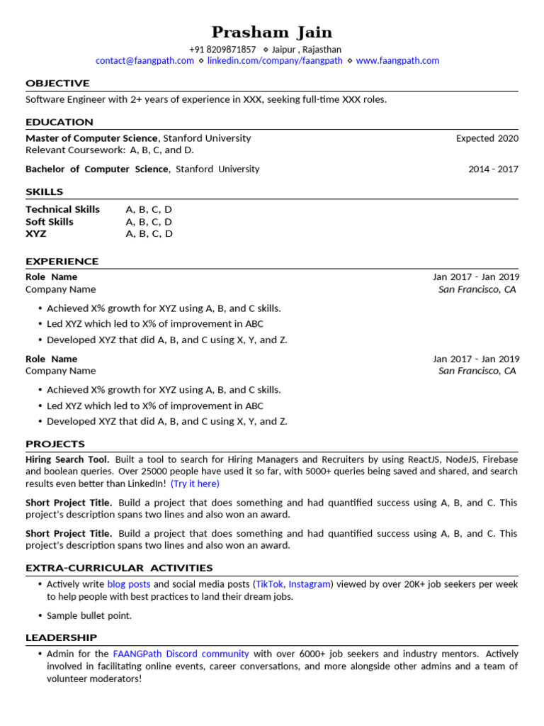Faangpath Simple Template | PDF | Computing