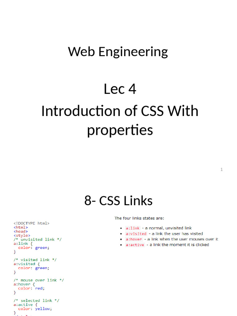 Lec 4.1 (Introduction of CSS With Properties) | PDF | Computers