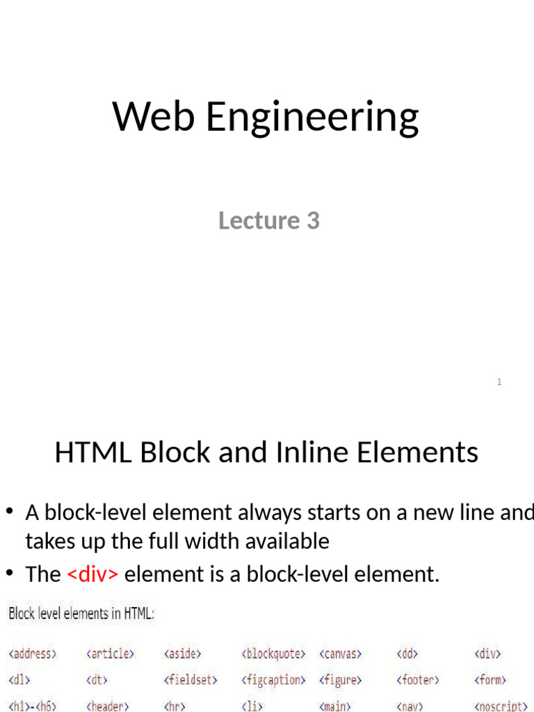 Lec 3 | PDF | Html Element | Html