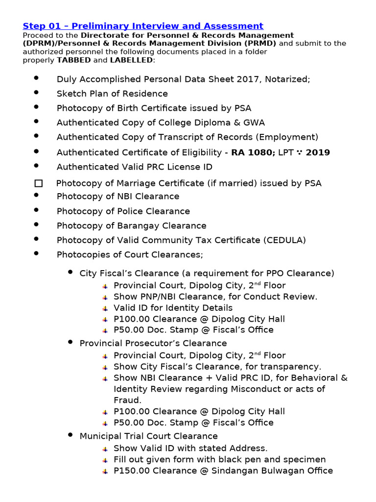 BJMP Applicant Checklist | PDF