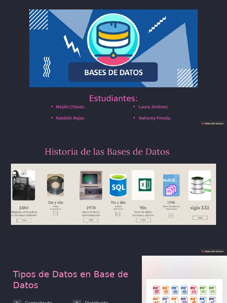 Presentacion Base de datos[1]-2 | PDF | Bases de datos | Computación en la nube