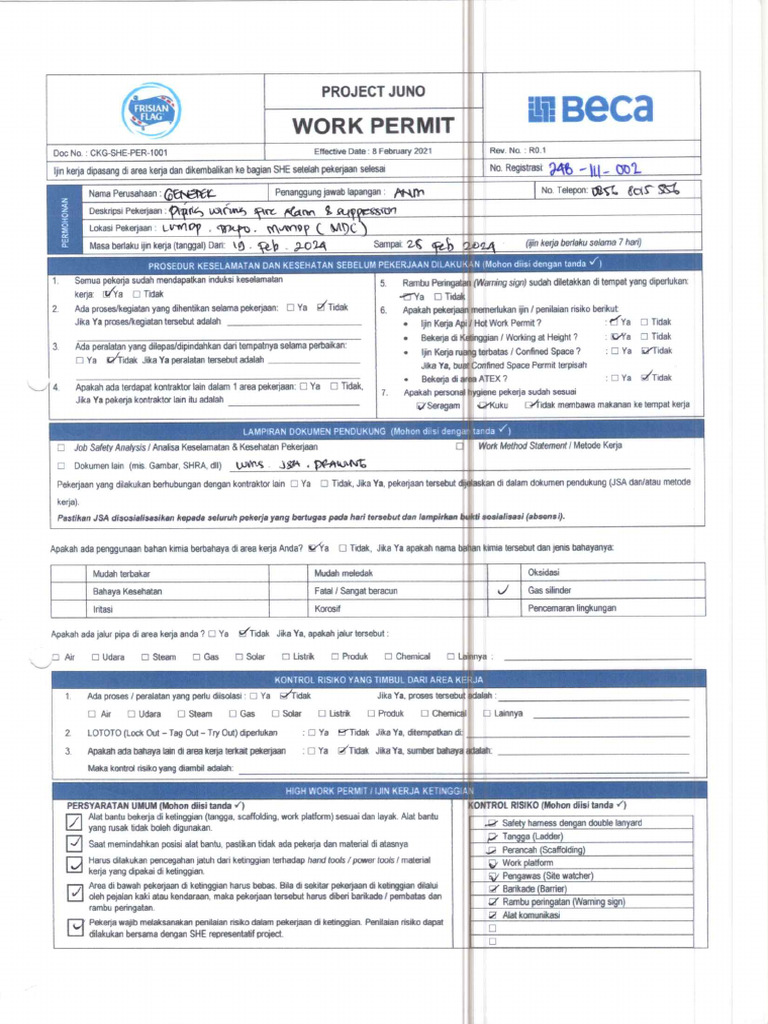 Permit JUNO FFI 2 | PDF