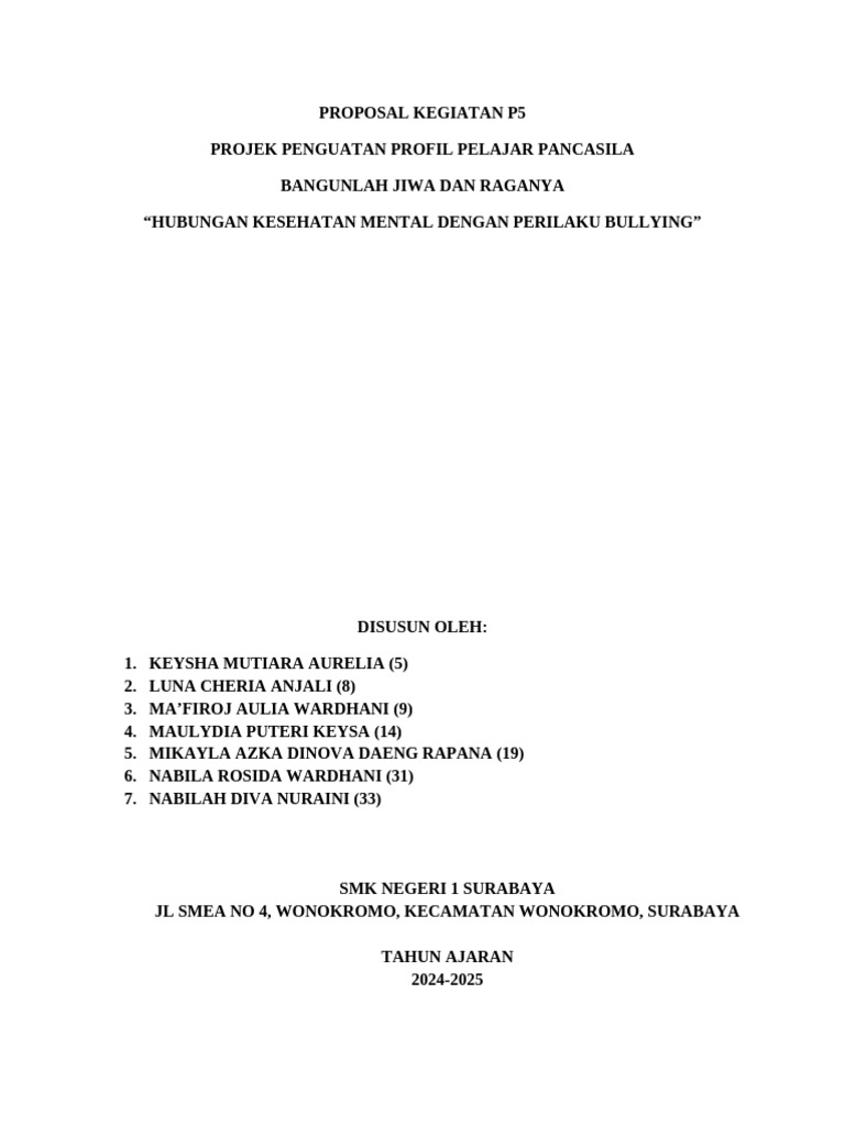 Proposal Kegiatan p5 | PDF