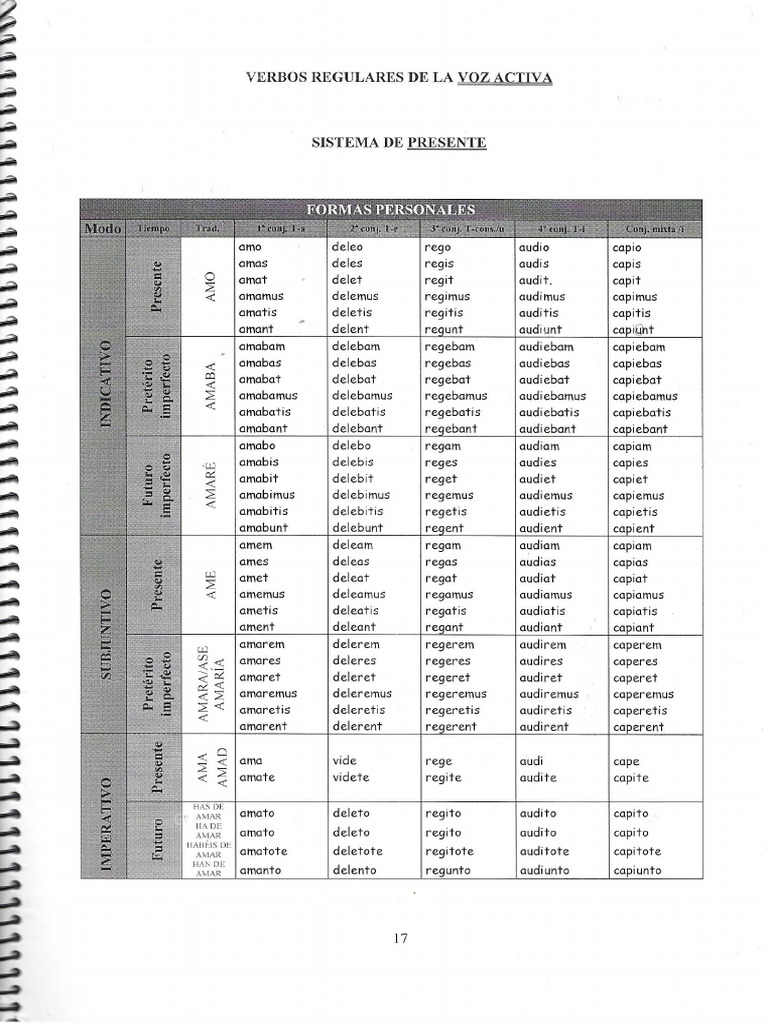 Conjugación Verbal Latín | PDF