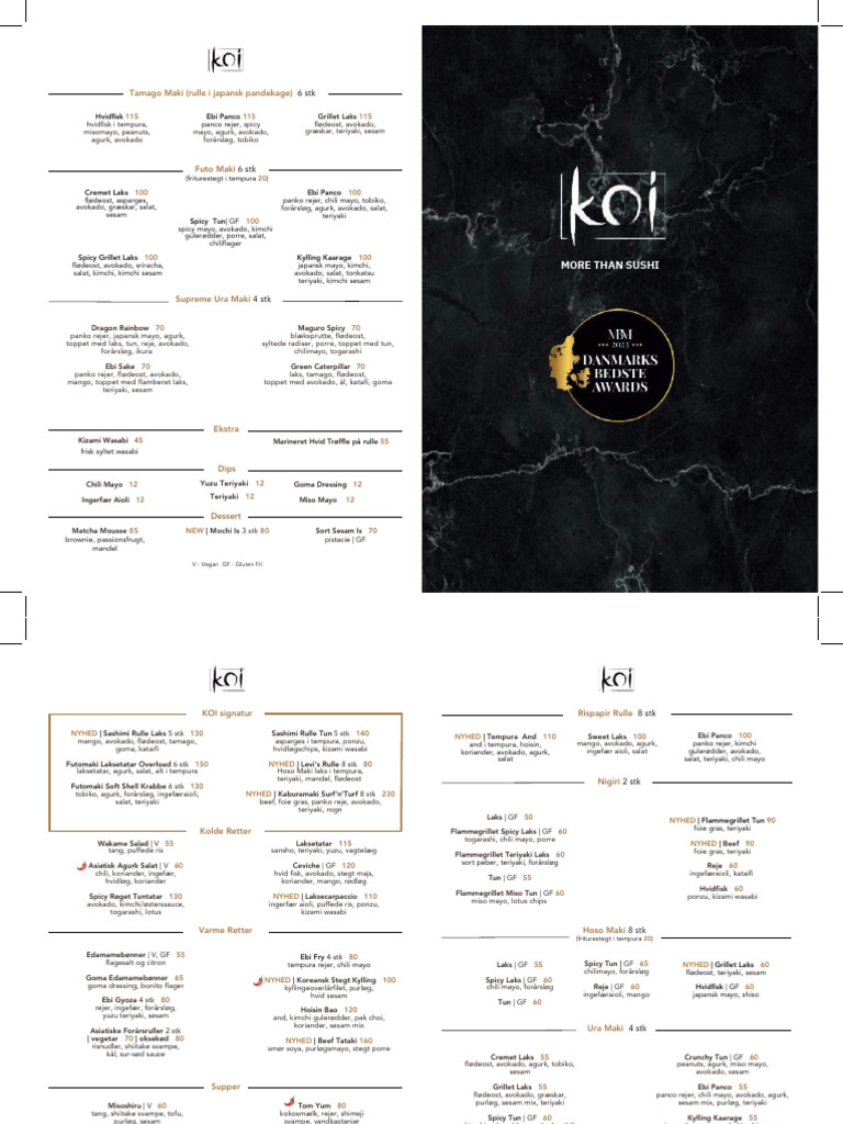 Koi Menu q2 DK | PDF
