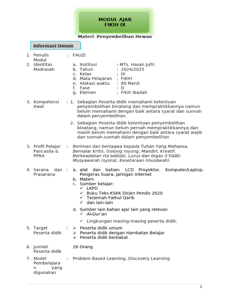 Modul ATP 1 Model Problem Based Learning PBL | PDF
