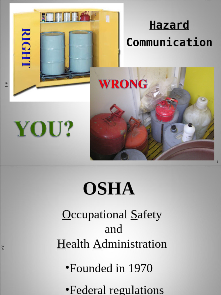 91M10A-003E Hazard Communication Slides | PDF | Dangerous Goods | Safety