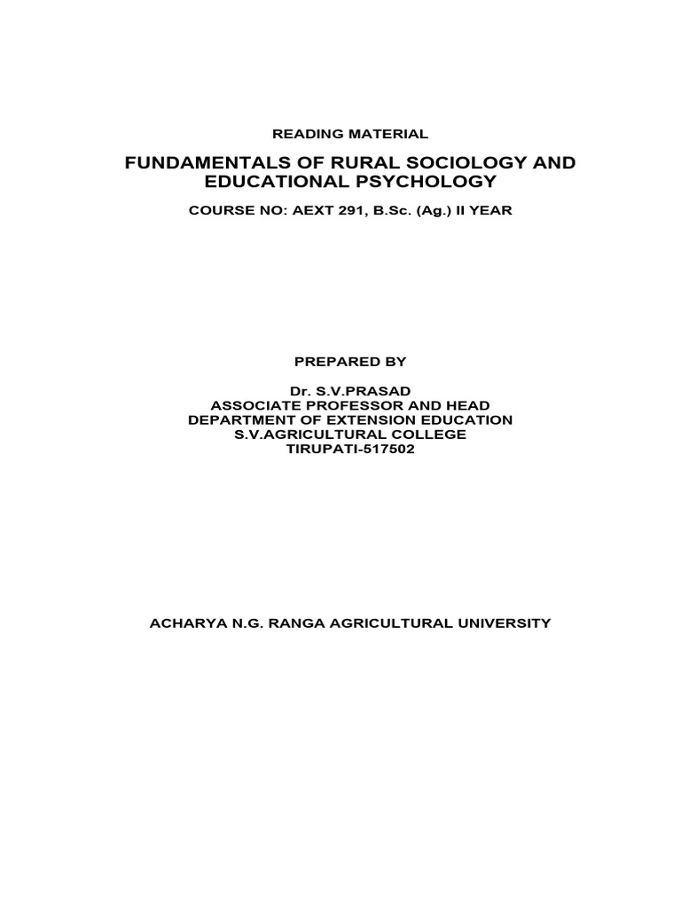 AEXT-512 Lecture 1 | PDF | Sociology | Society