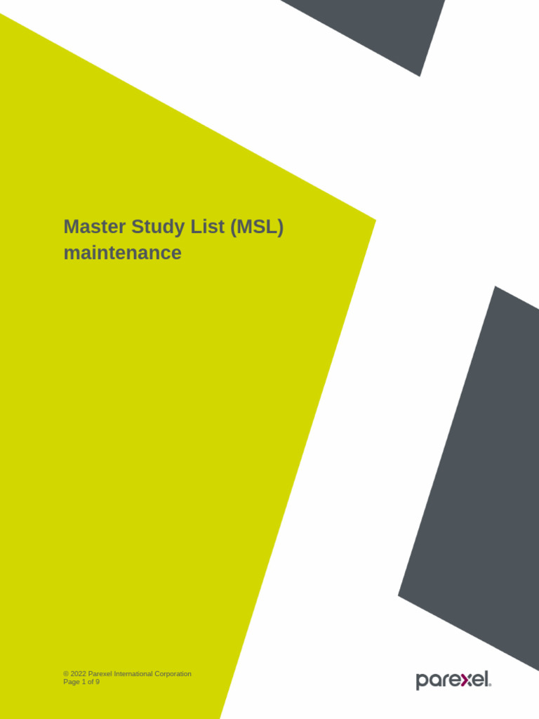 Master Study List Maintenance Guide | PDF | Microsoft Excel | Computing