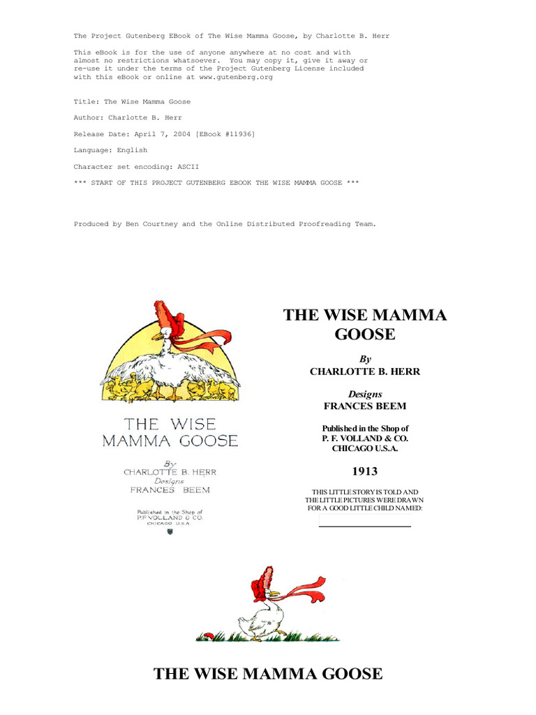 The Wise Mamma Goose - PDF Room | PDF | Project Gutenberg | Public Domain